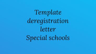 Deregistration Letter Special School - Educational Freedom
